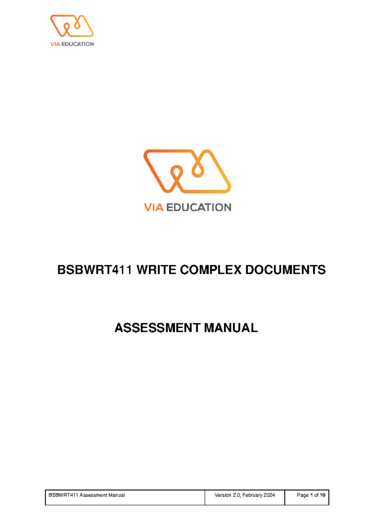 1 - WRITE COMPLEX DOCUMENTS - BSBWRT411 WRITE COMPLEX DOCUMENTS ...