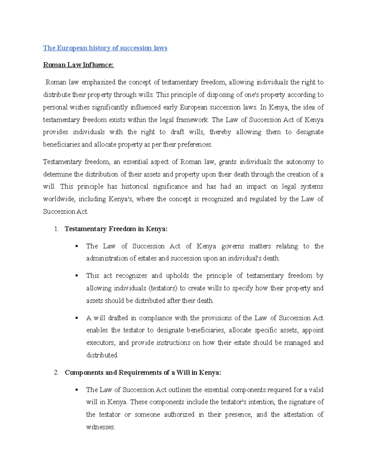 Europeaan History of Law of Succession - The European history of ...