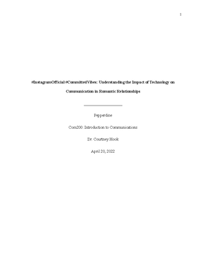 COM200 - Notes 2 - COM200 - FEB 21 What is Organizational Communication ...