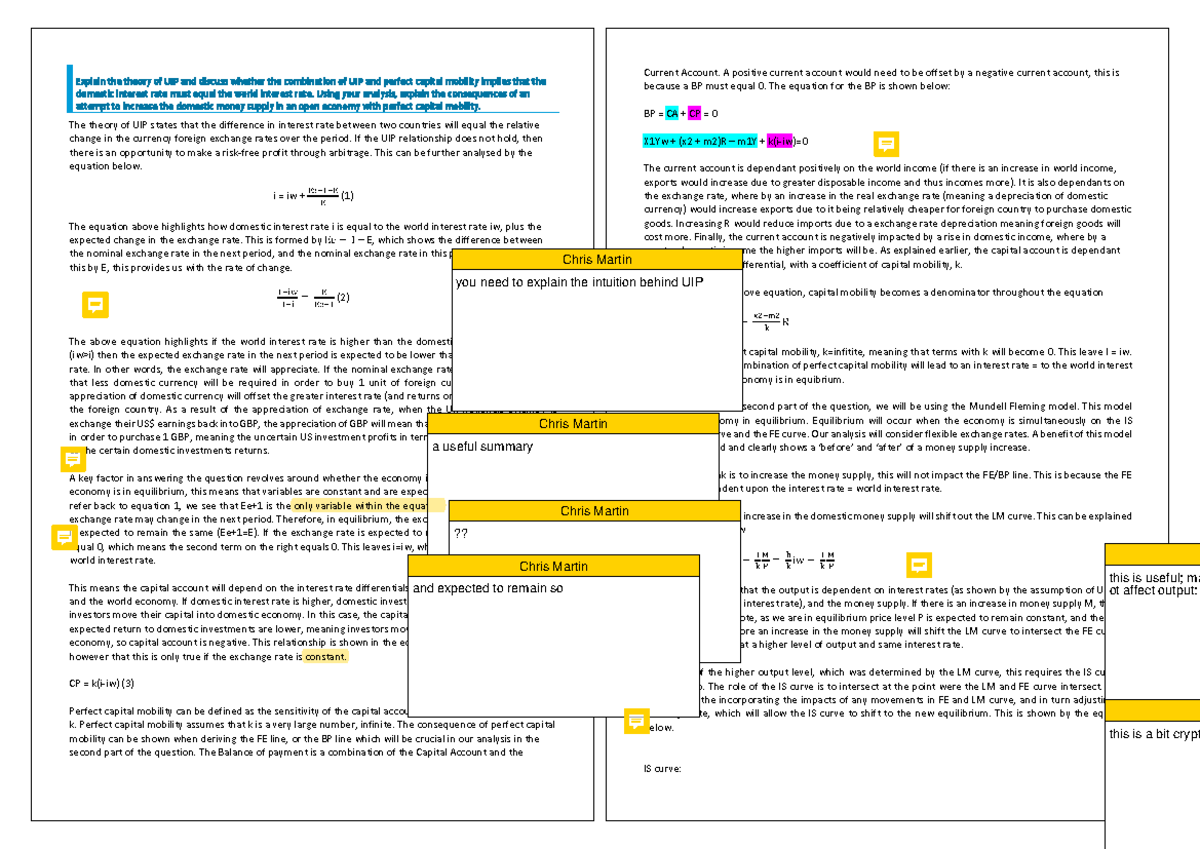 2021-topic 4-3 - Exam - Explain the theory of UIP and discuss whether ...
