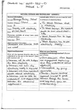 Assignment 52-Final - Lesson Plans - PFC104T PORTFOLIO 52 Irshaad ...