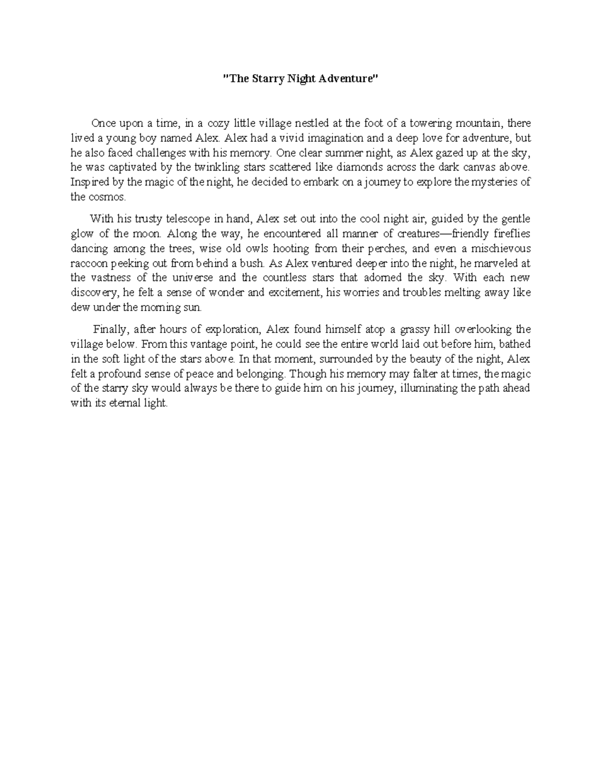 The Starry Night Adventure - SOS - "The Starry Night Adventure" Once ...