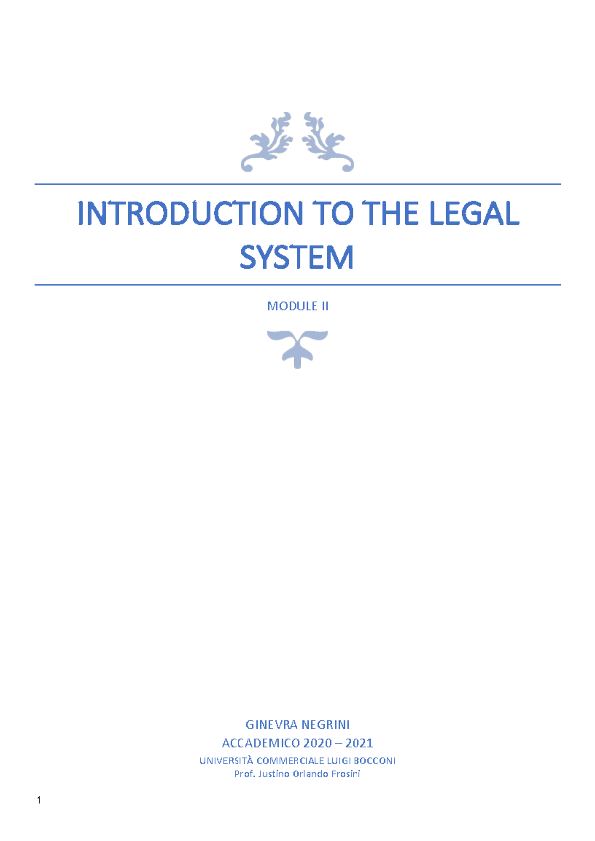 Introduction To The Legal System - Module 2 - INTRODUCTION TO THE LEGAL ...