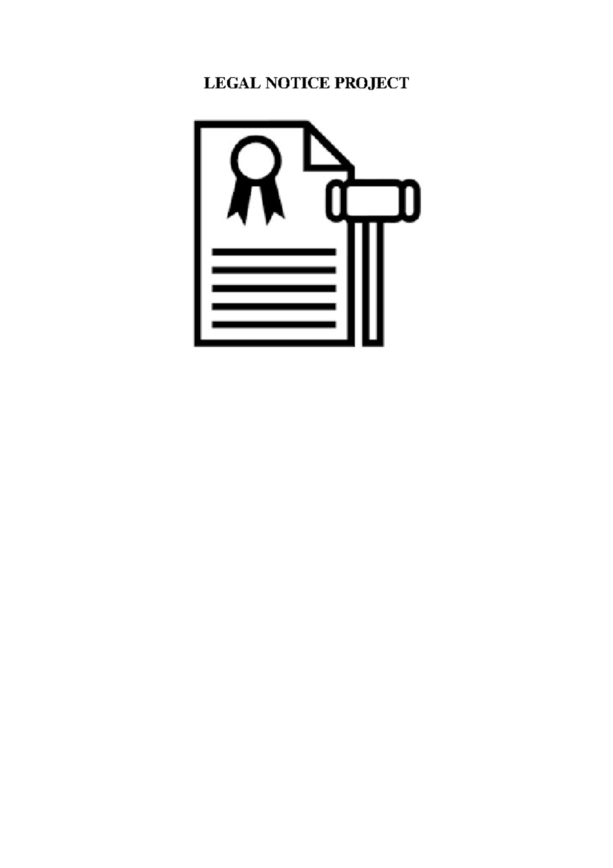 Legal Notice Project Legal Writing Studocu