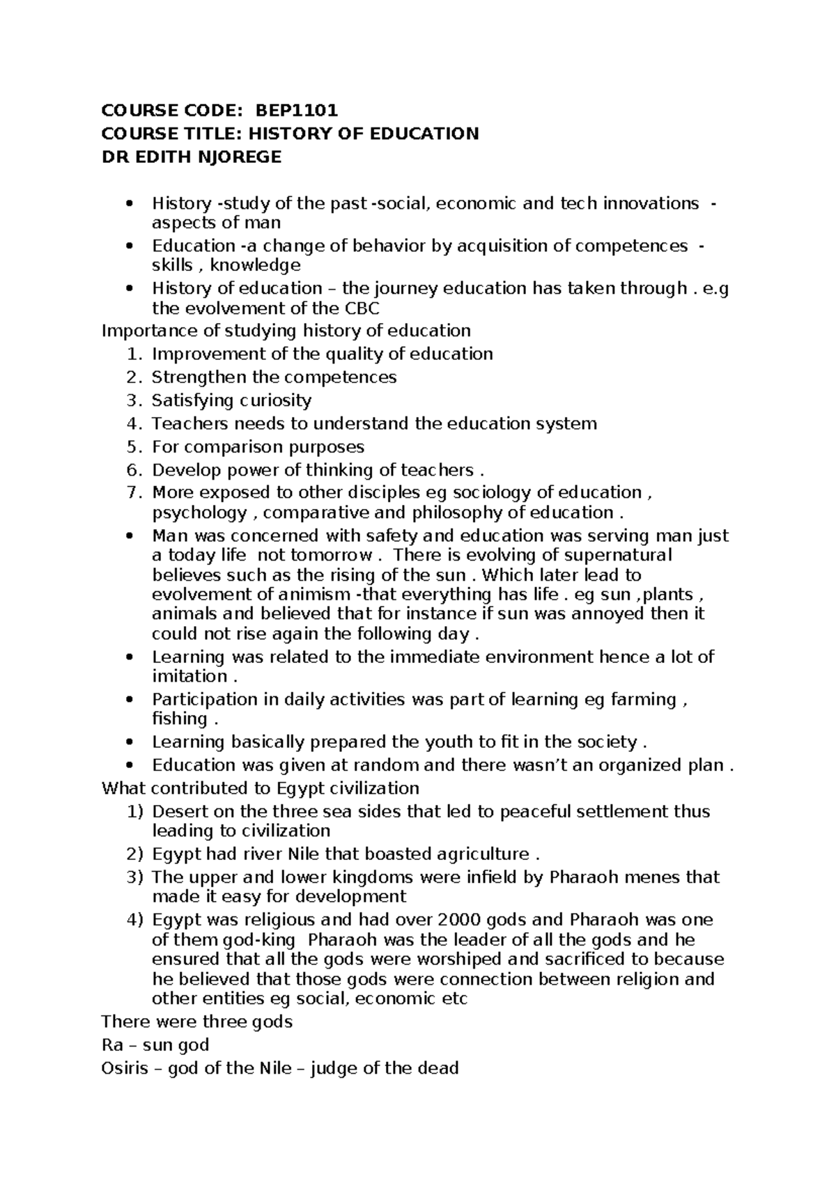 LITERATURE AND STYLISTIC - COURSE CODE: BEP COURSE TITLE: HISTORY OF ...