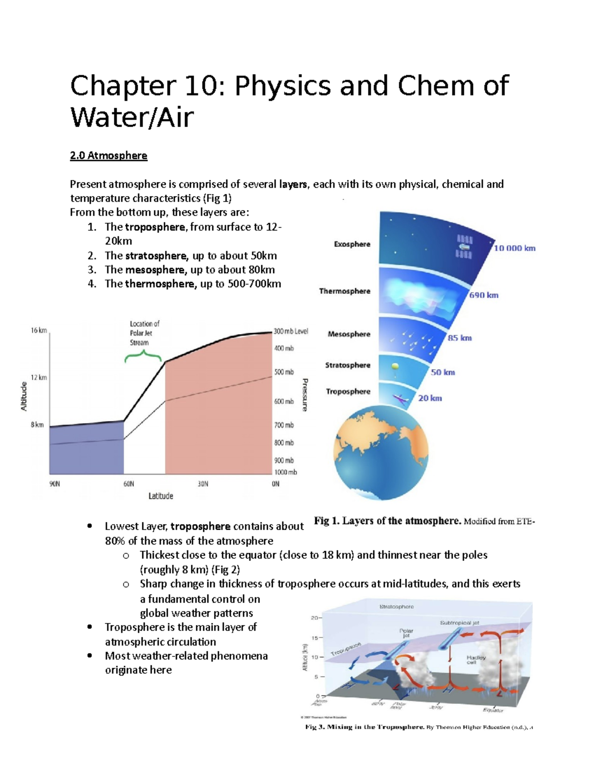 Chapter 10 - Chapter 10: Physics and Chem of 2 Atmosphere Present ...