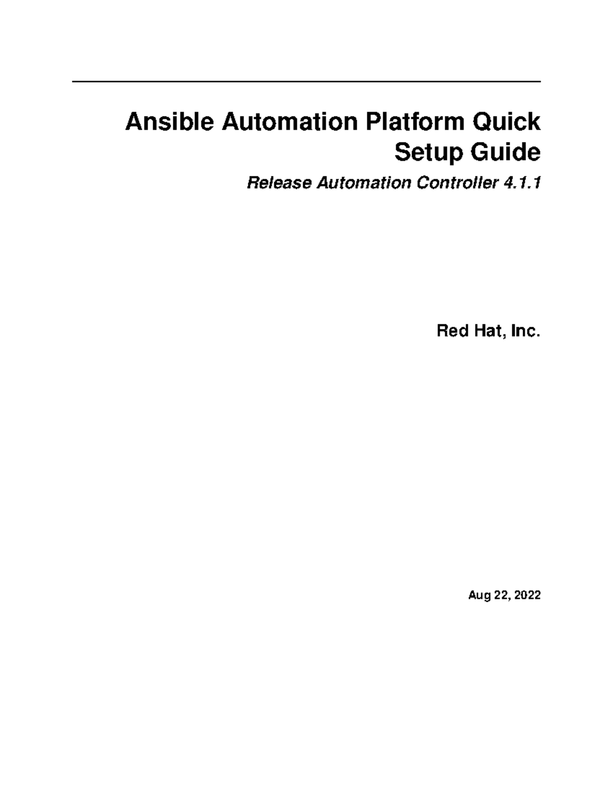 Ansible Automation Platform Quick Setup Guide Ansible Automation