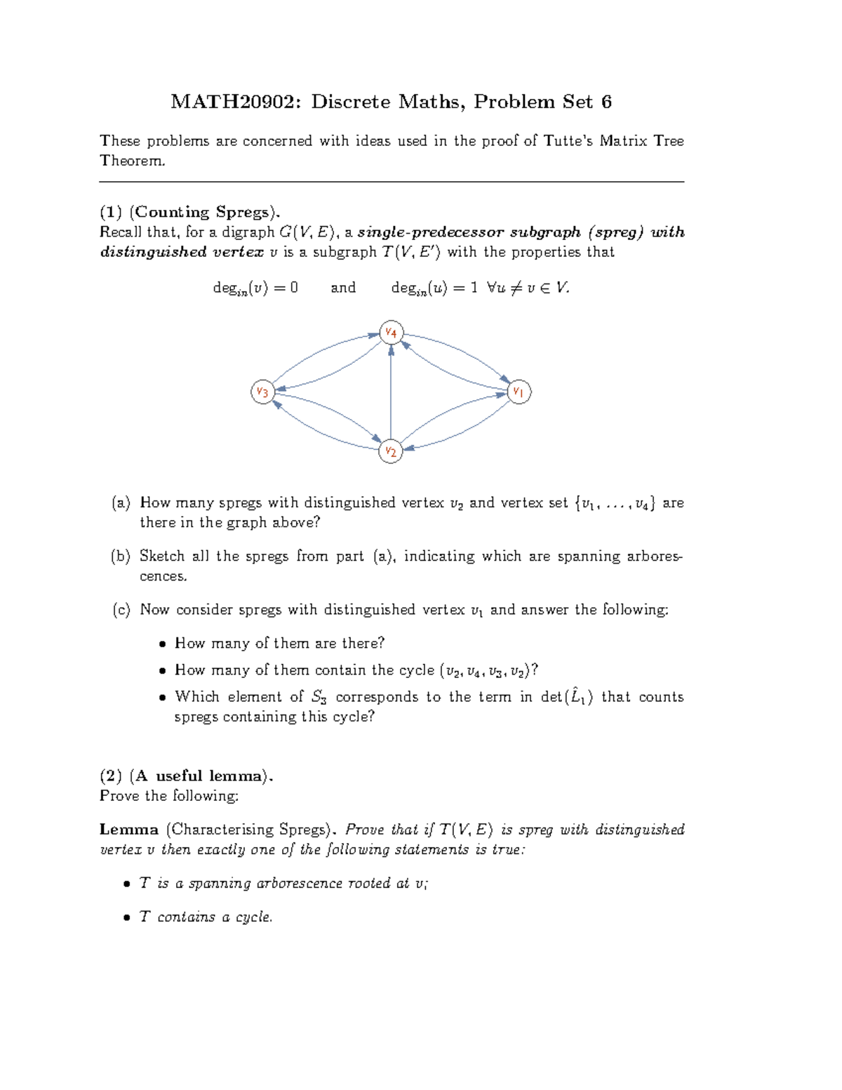 Problem set 6 A prob Set 6 ANSWERS - MATH20902: Discrete Maths, Problem ...
