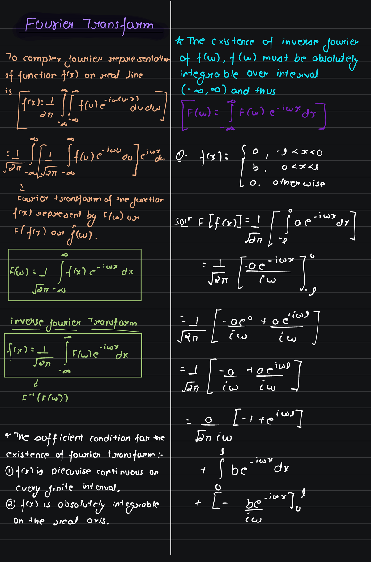 Fourier transform - Mathematics - Studocu
