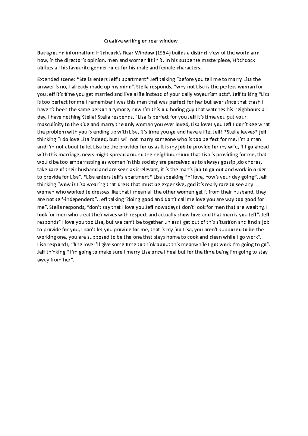 Creative writing on rear window - Creative writing on rear window ...