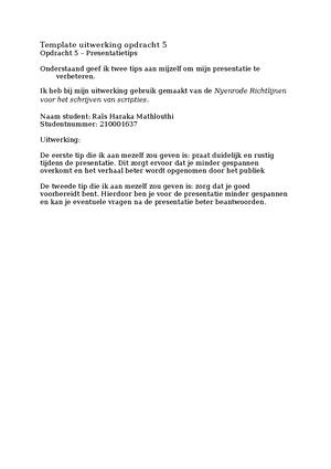 Template uitwerking opdracht 4b - Template uitwerking opdracht 4b Opdracht 4b – Persoonlijk ...