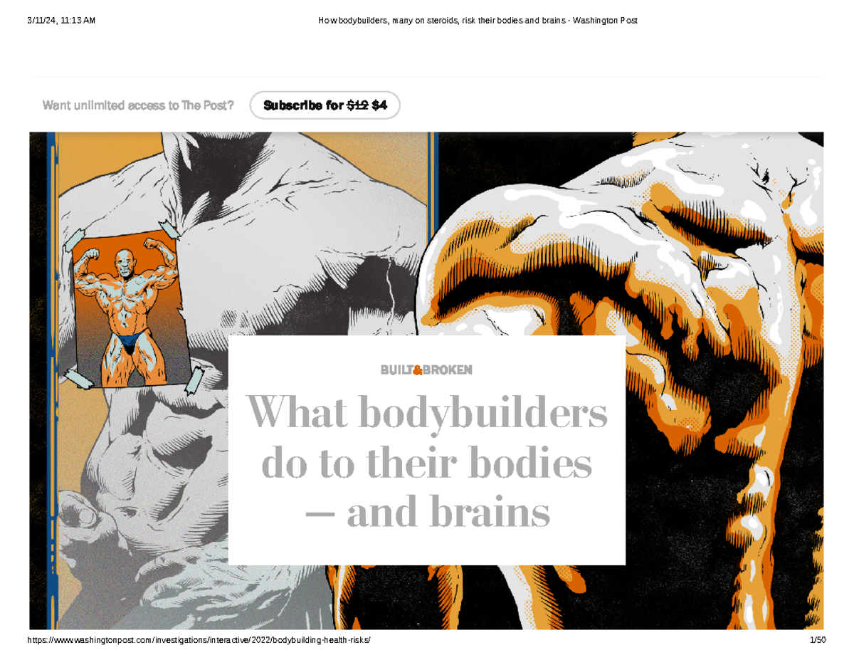 How bodybuilders, many on steroids, risk their bodies and brains ...