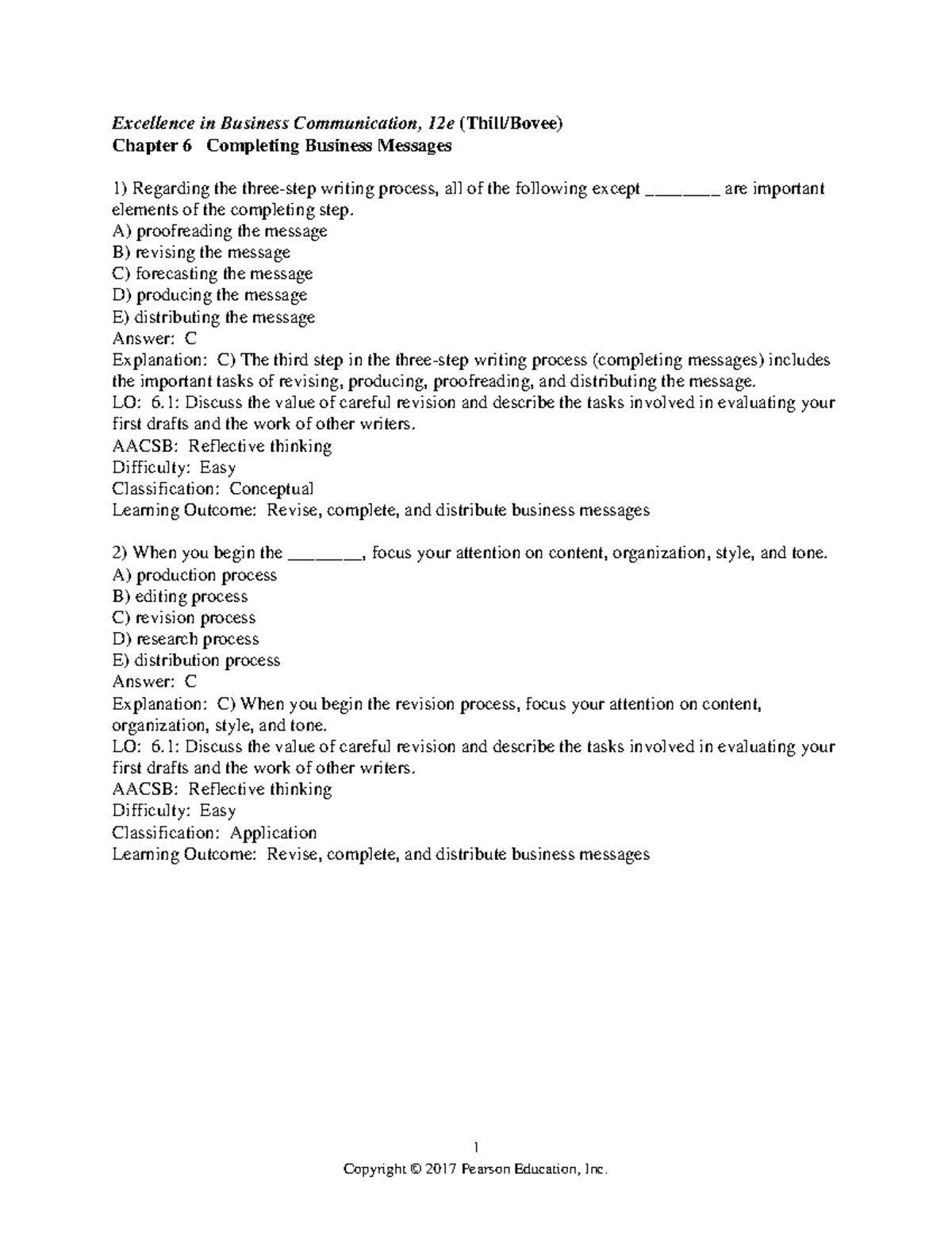BC Chapter 6 - 1 Excellence in Business Communication, 12e (Thill/Bovee ...