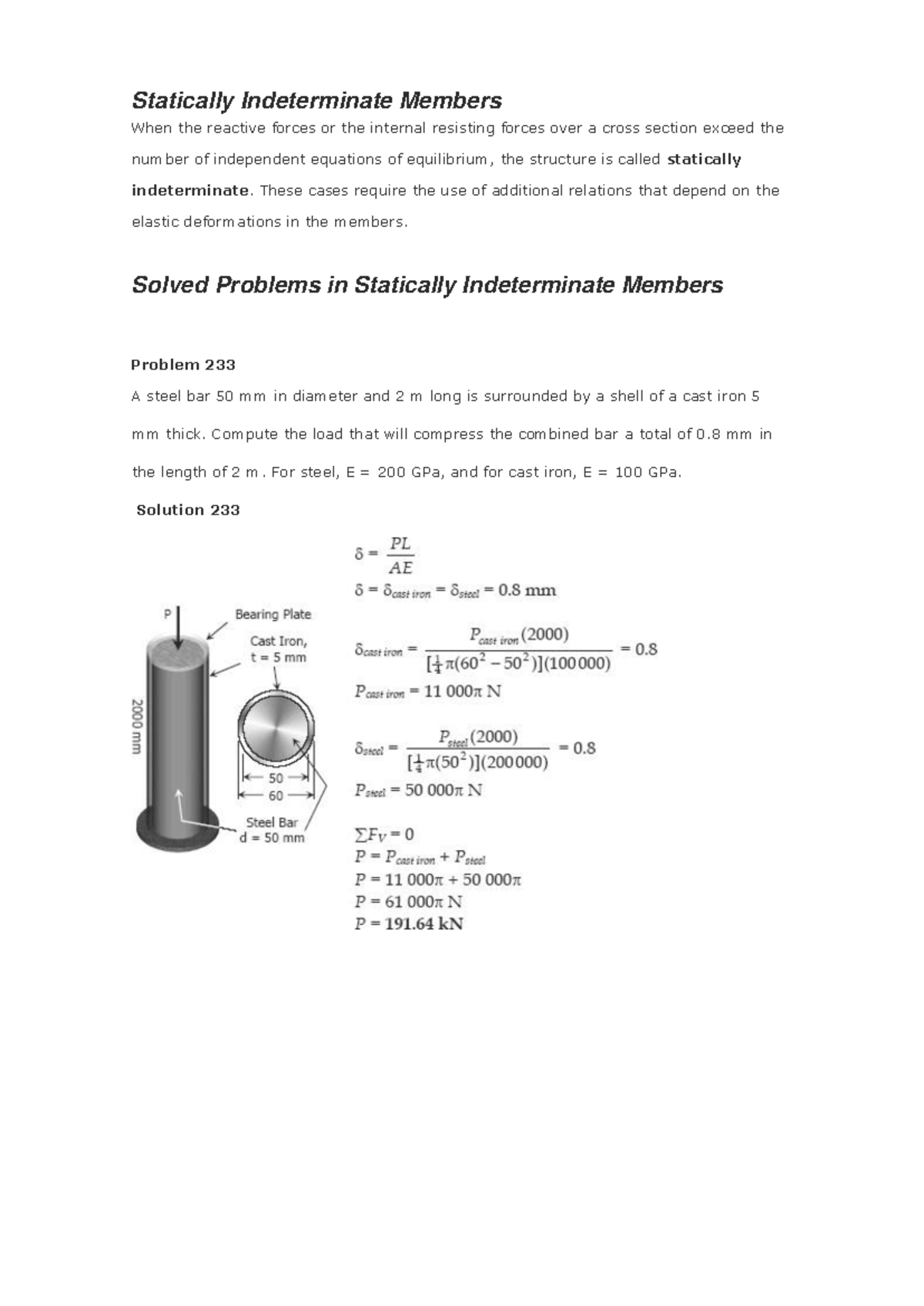 Module 2c - Mechanics deformable bodies - Statically Indeterminate ...
