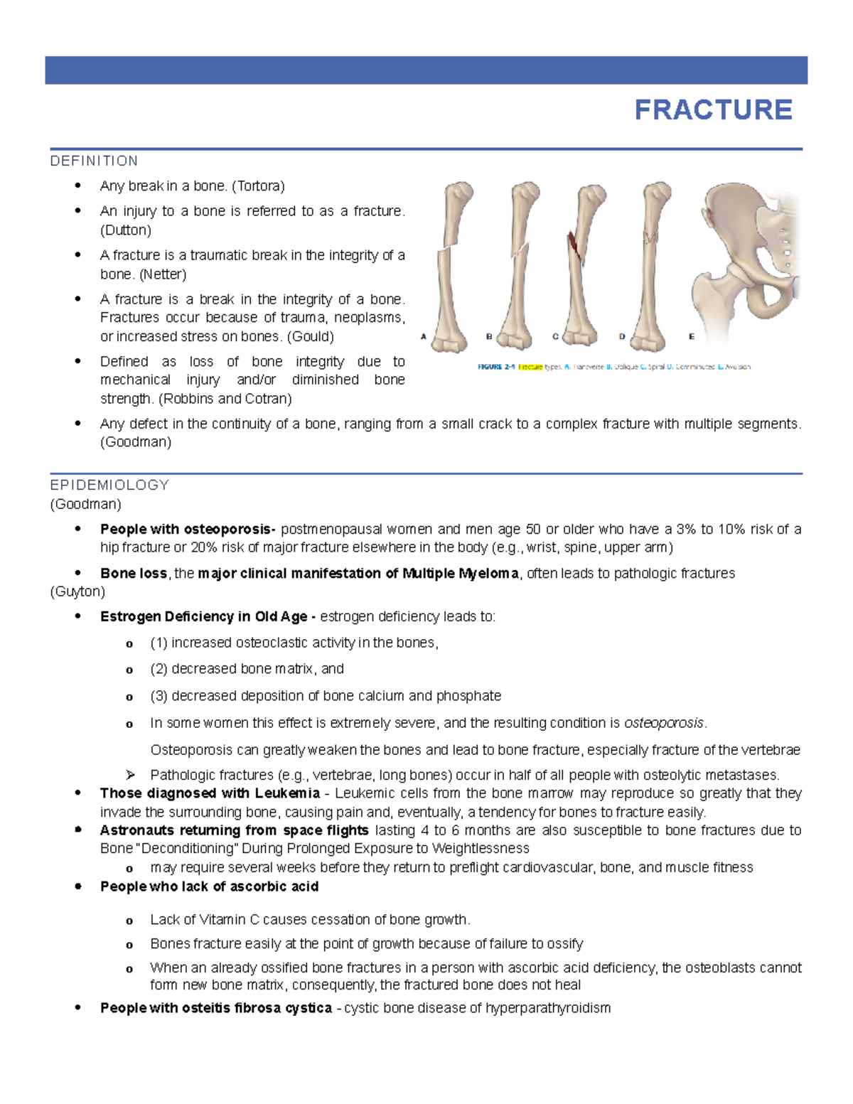 Fracture Medical Background - FRACTURE DEFINITION Any break in a bone ...