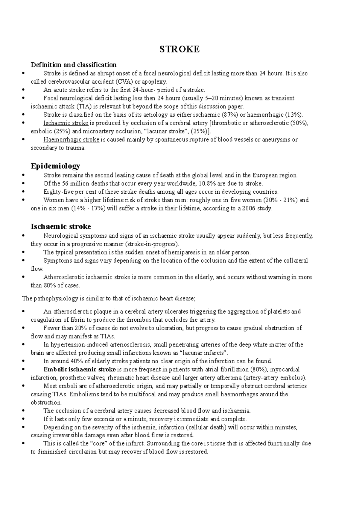 Stroke - Therapy case - General Medicine - Case/condition - RGUHS - Studocu