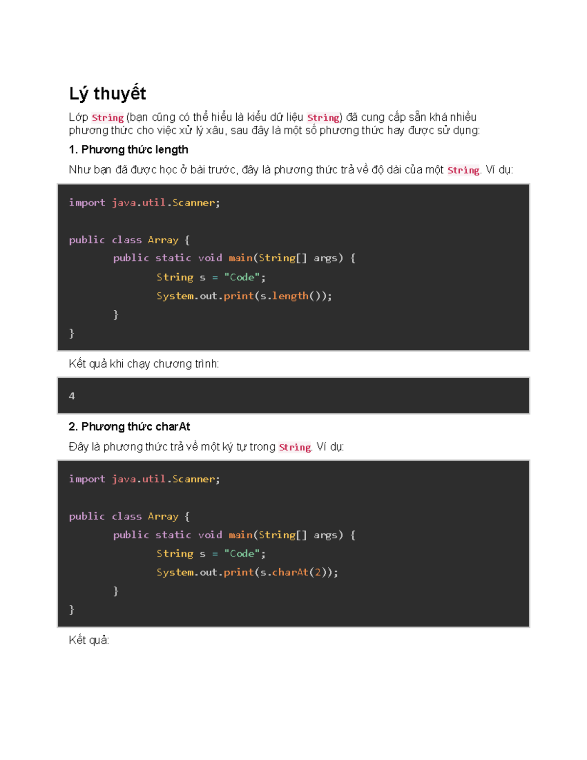 Ly thuyet String - Lý thuyết Lớp String (bạn cũng có thể hiểu là kiểu ...