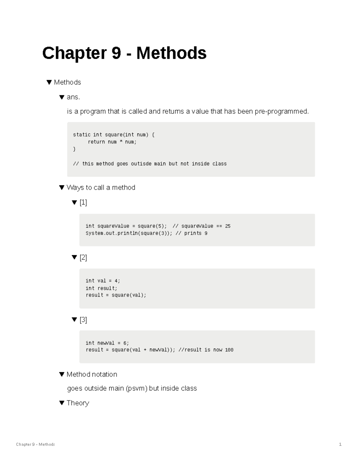 Chapter 9 Methods Chapter 9 Methods Methods Ans Is A Program That Is Called And Returns A