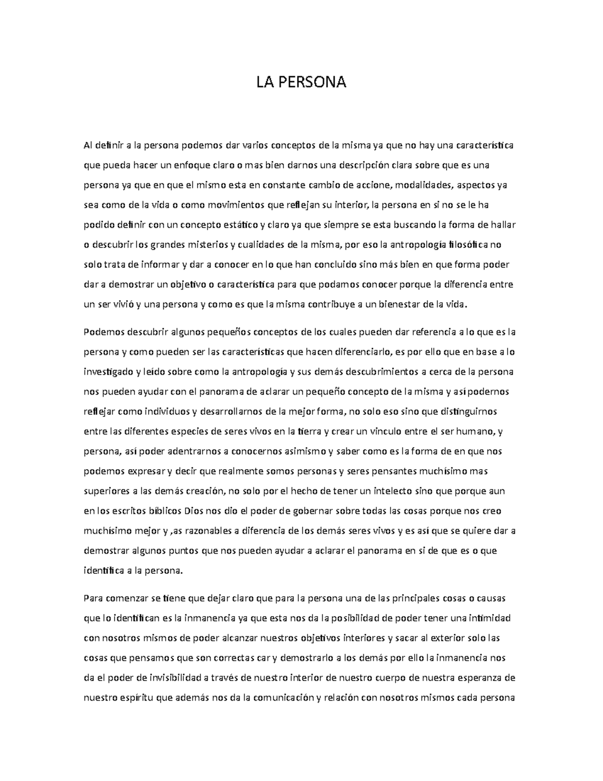 Antropología filosófica Ana Ruth Almengor García ensayoqw - LA PERSONA ...