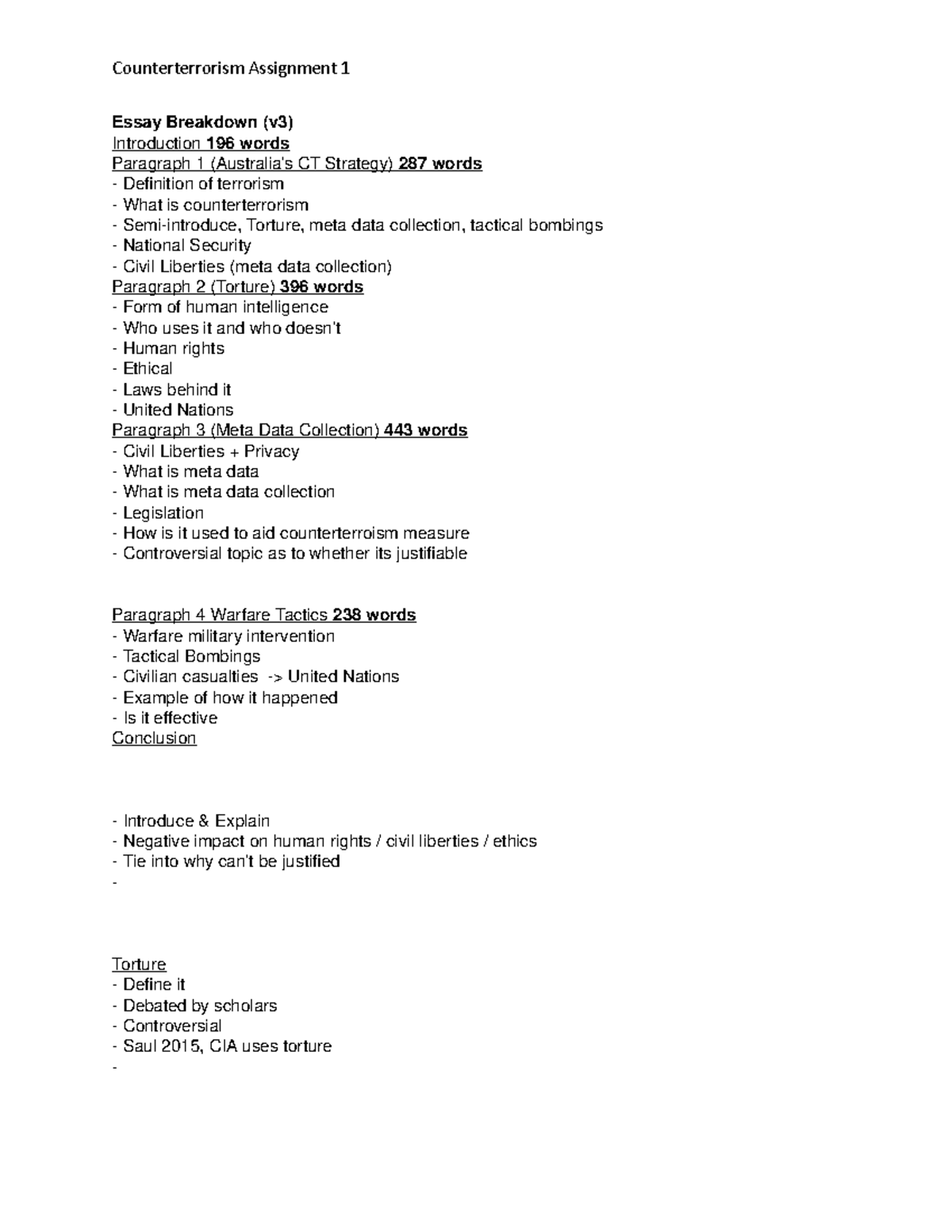 CT Assignment 1 - Counterterrorism Assignment 1 Essay Breakdown (v3 ...