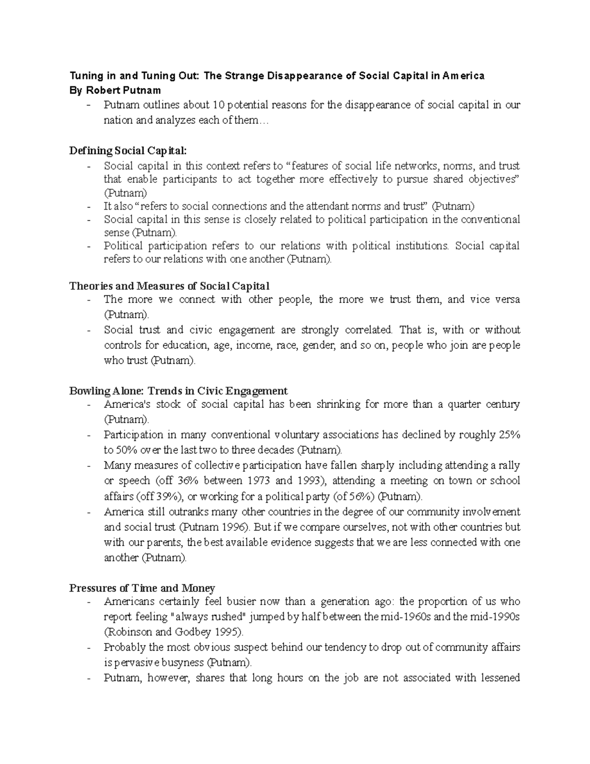 Tuning in and Tuning Out The Strange Disappearance of Social Capital in ...