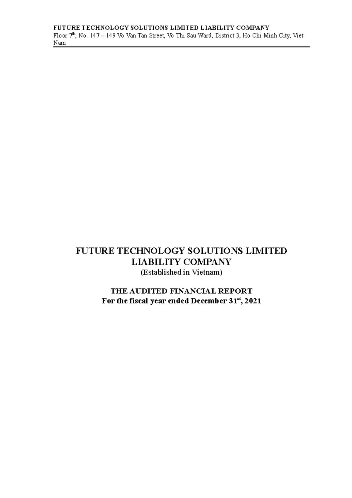 1. FTS -VAS audited FS 2021 E Final Thuong - FUTURE TECHNOLOGY ...