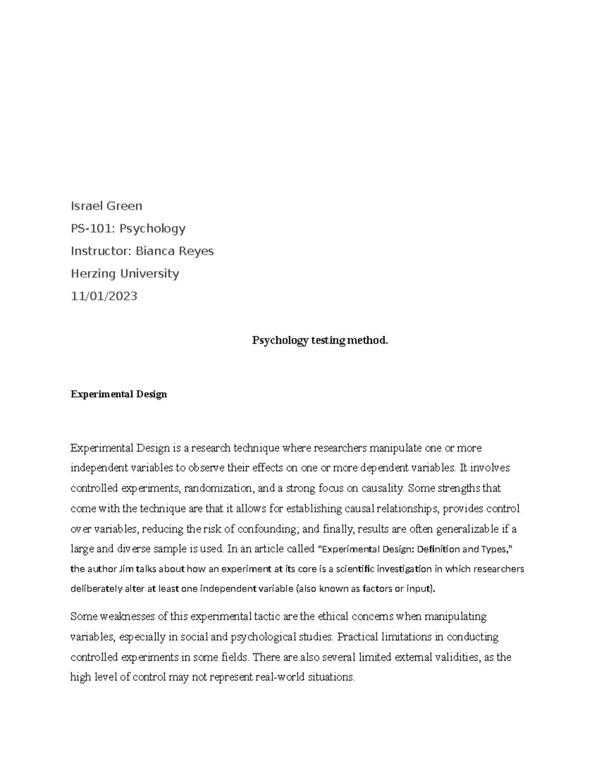 Path class measuring - Israel Green PS-101: Psychology Instructor ...