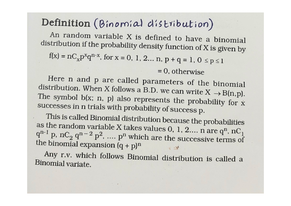 Probability Distributions -1 - Bsc maths - Studocu