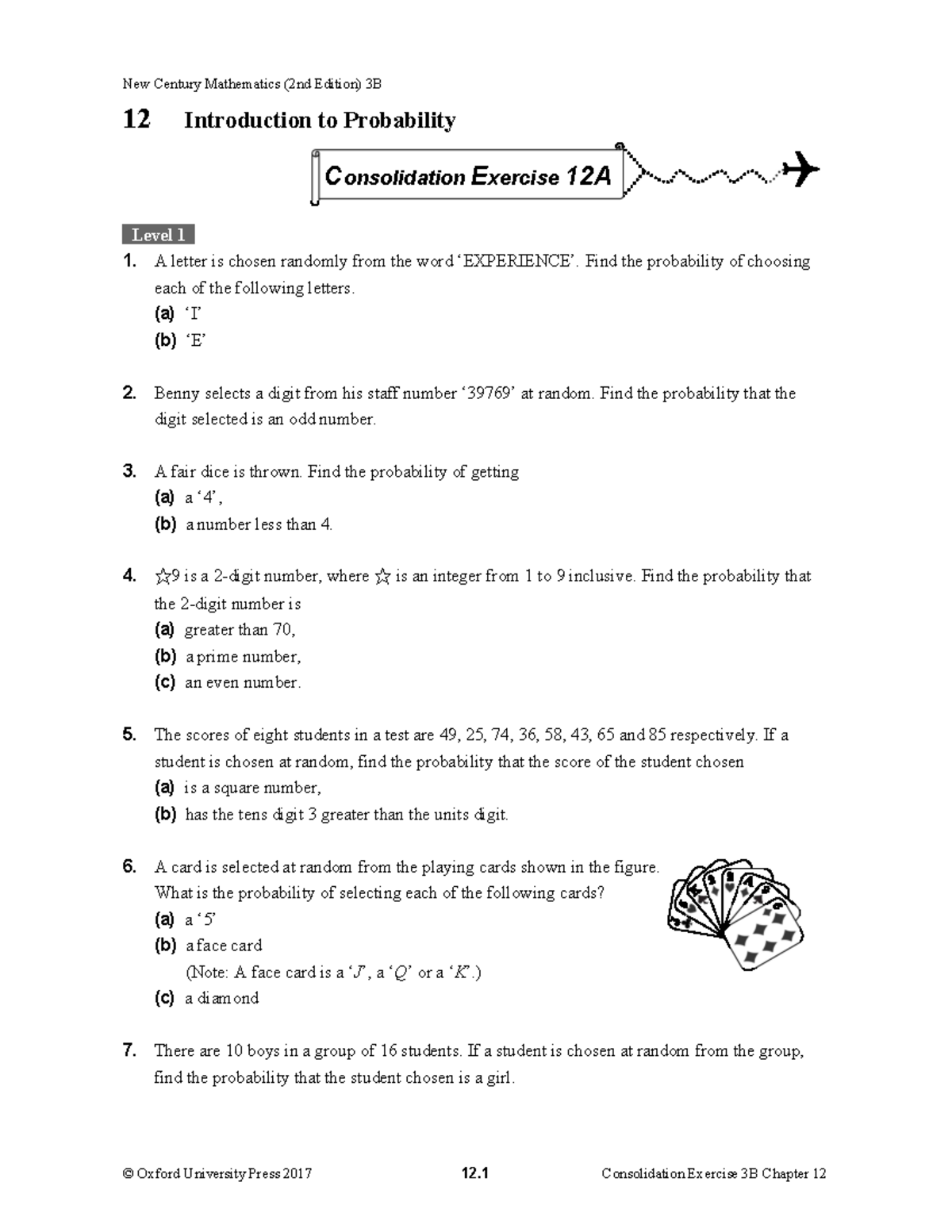 F3Consolidation Exercise 12 - New Century Mathematics (2nd Edition) 3B ...