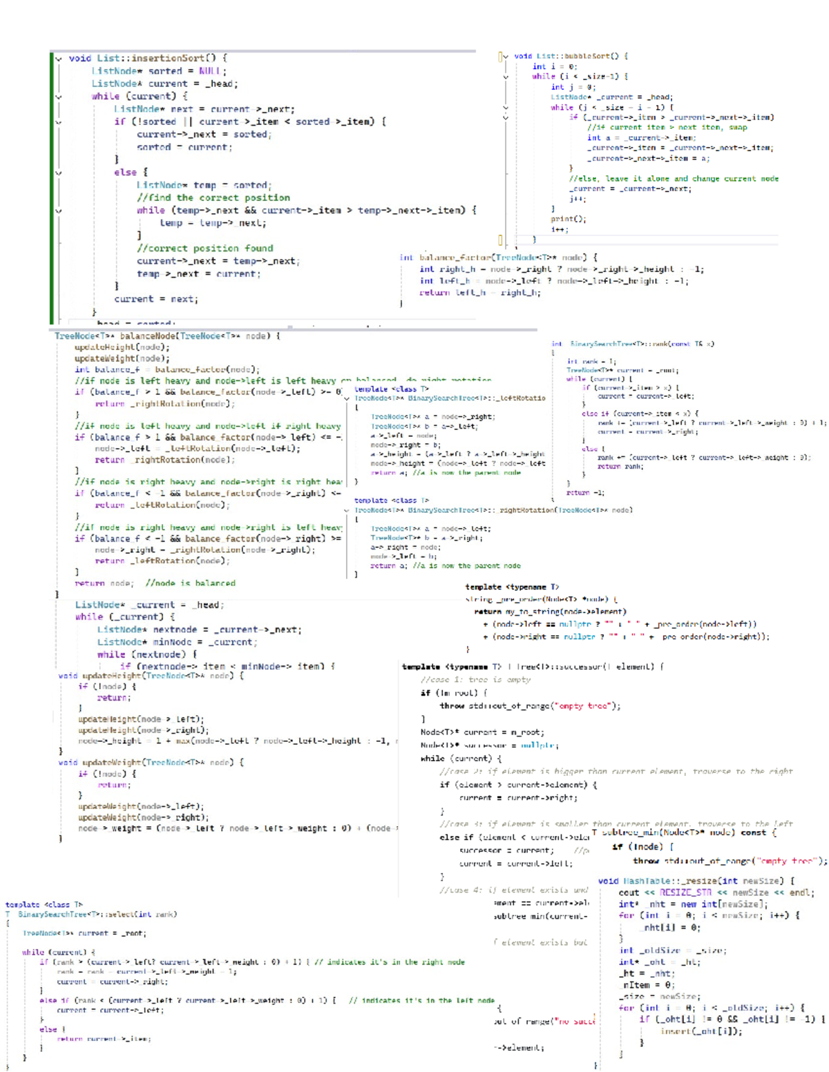CS2040C PE cheatsheet - v void List: insertionSortO void List::bubbleSort() int sorted while ...