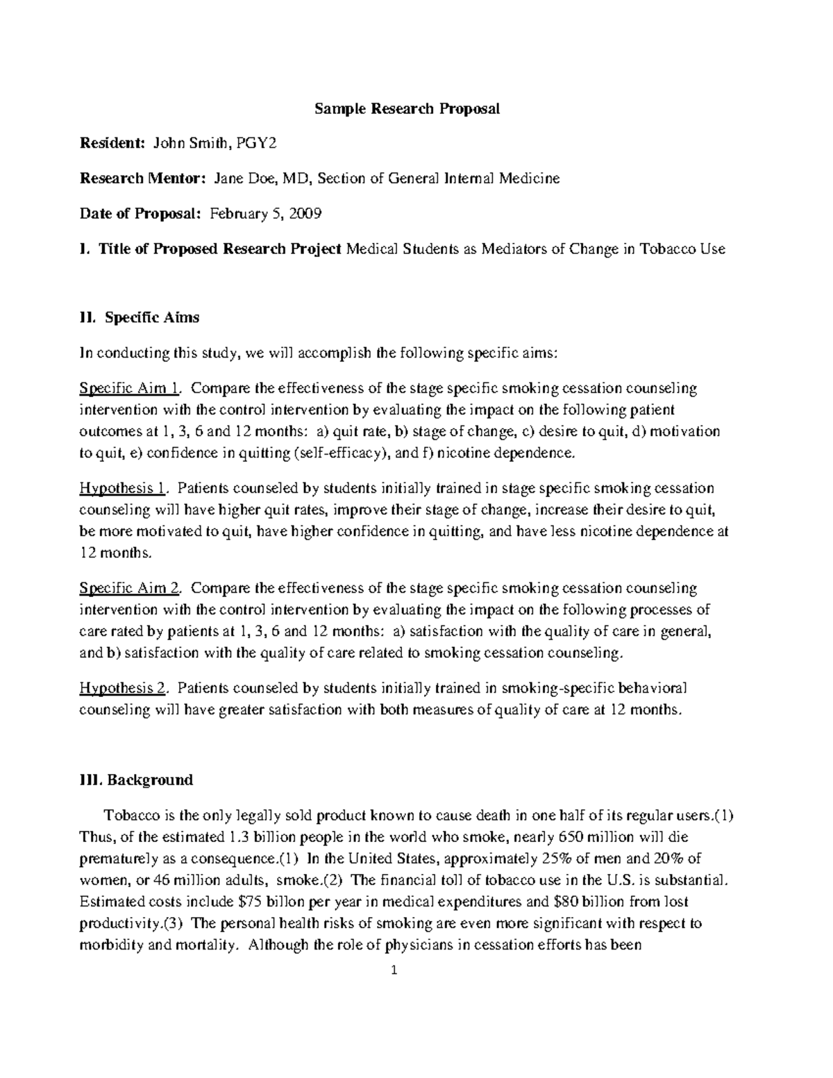 Ypc sample research proposal 185149 153 39522 v1 - 1 Sample Research ...