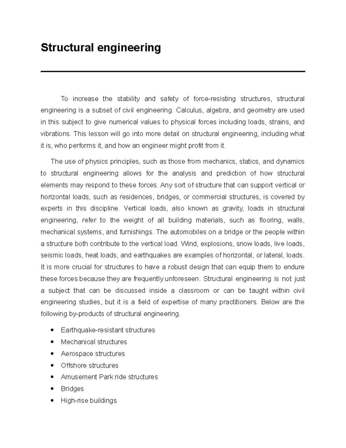 Structural-engineering - Calculus, algebra, and geometry are used in ...