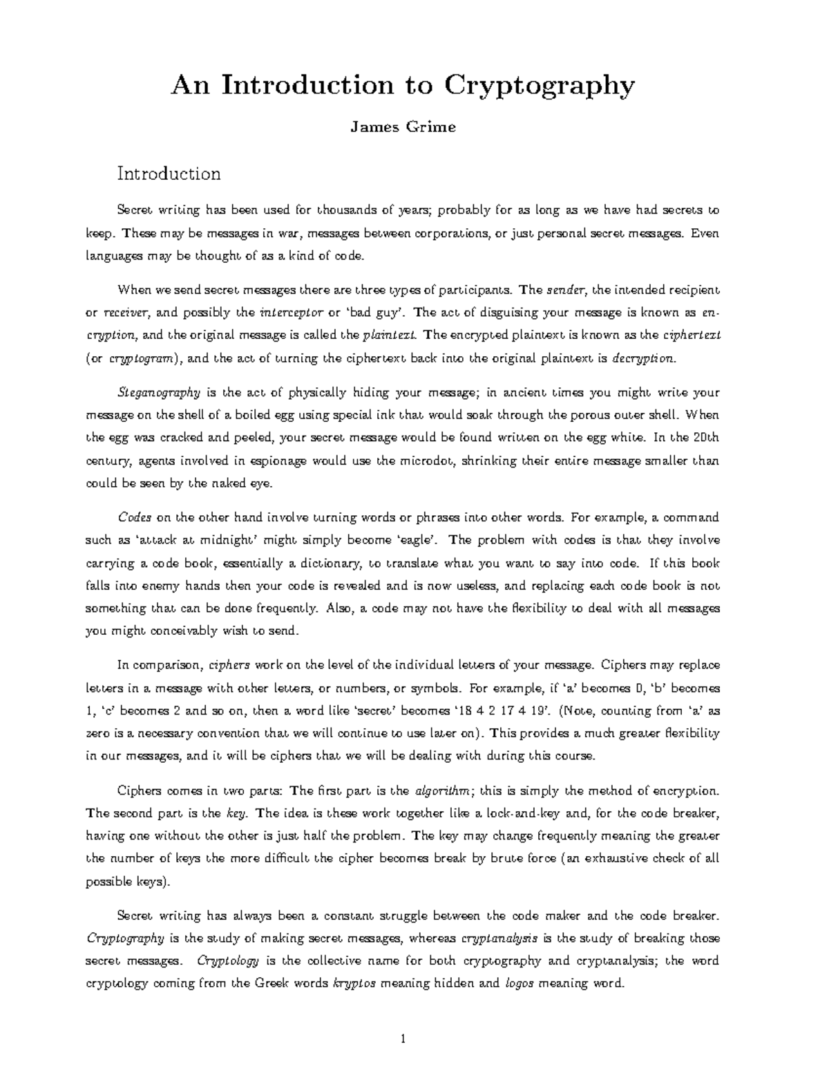 Cryptography and Network Security - An Introduction to Cryptography ...