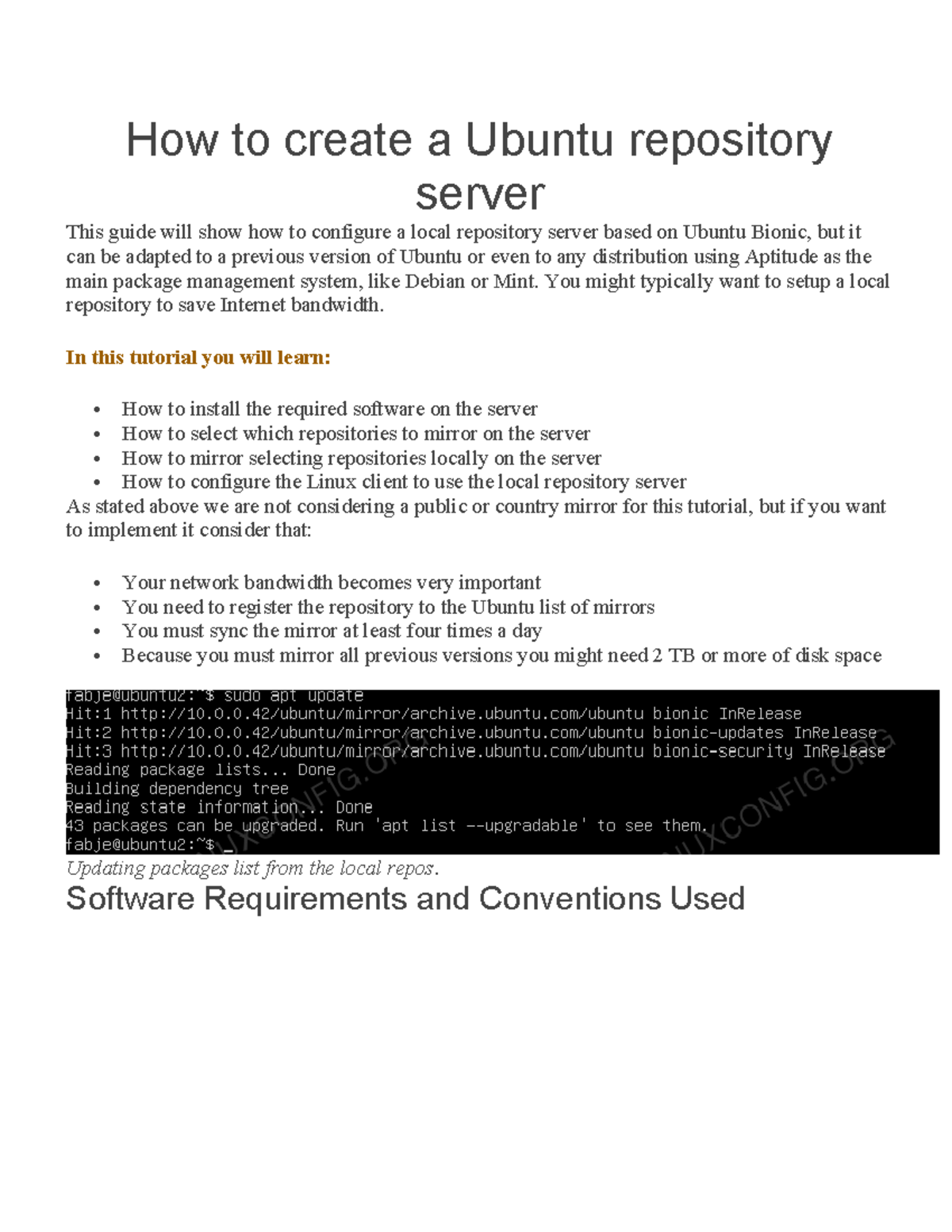 CREATING UBUNTU REPO - How to create a Ubuntu repository server This guide will show how to ...