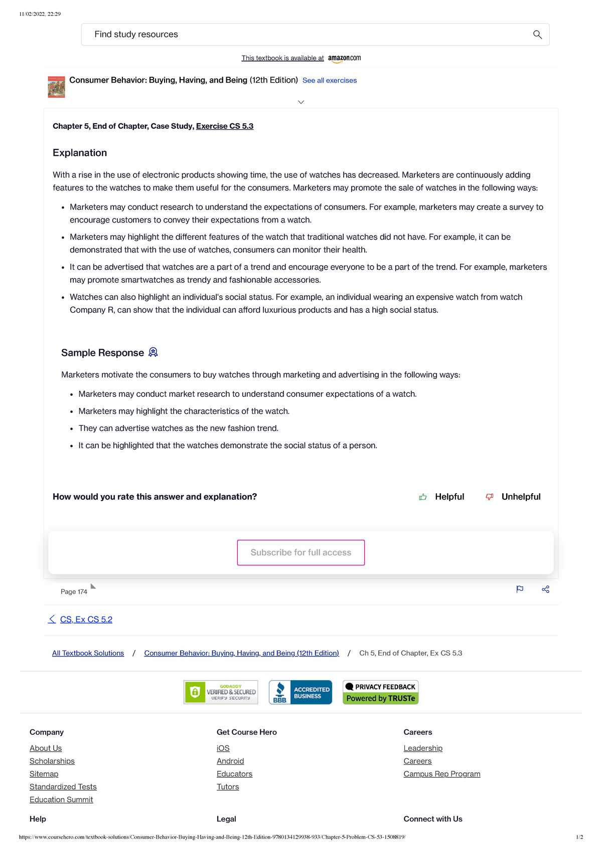 Solved Chapter 5 Problem Cs 5 3 Consumer Behavior Buying Having