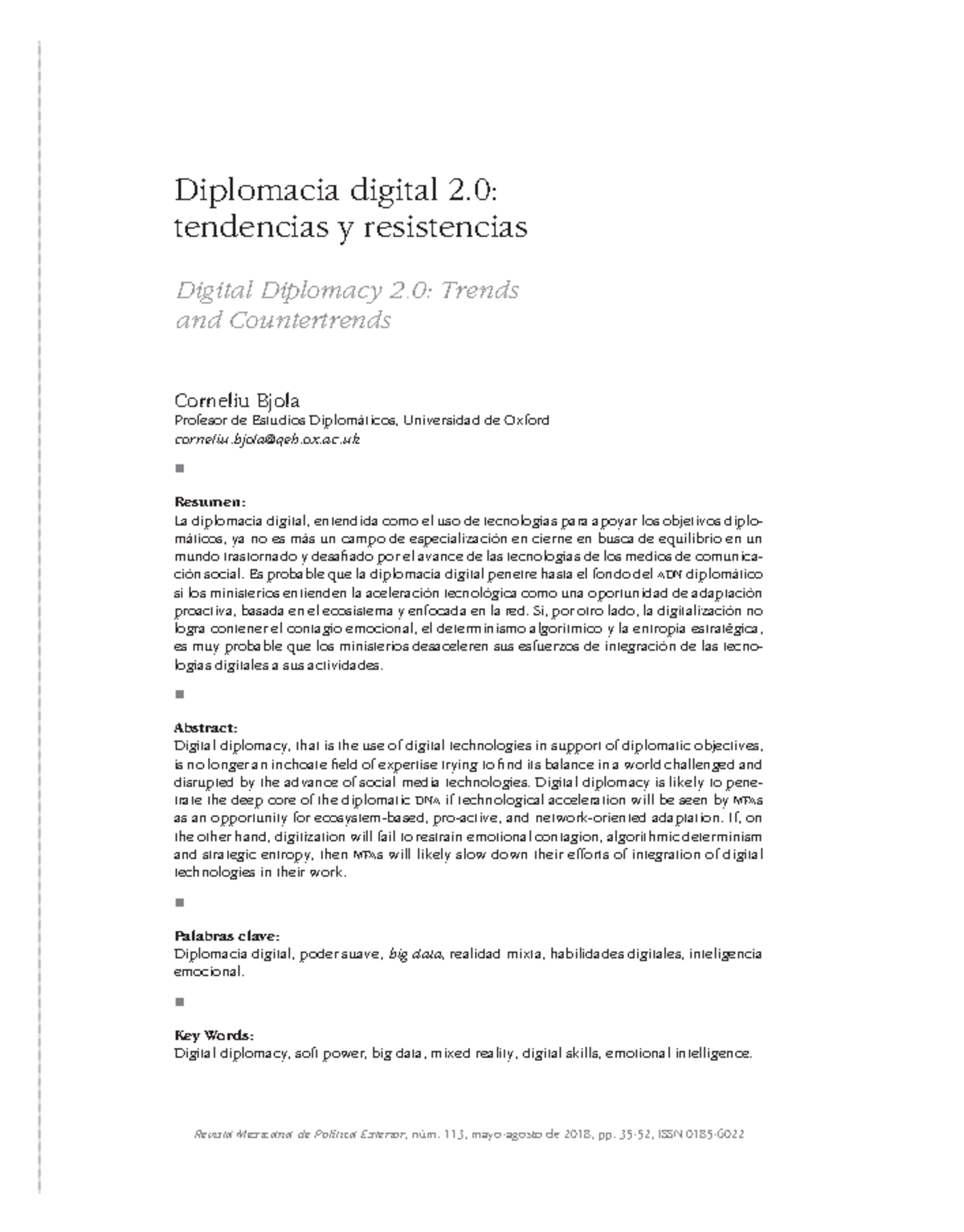 Bjola - diplomacia - Diplomacia digital 2: tendencias y resistencias ...