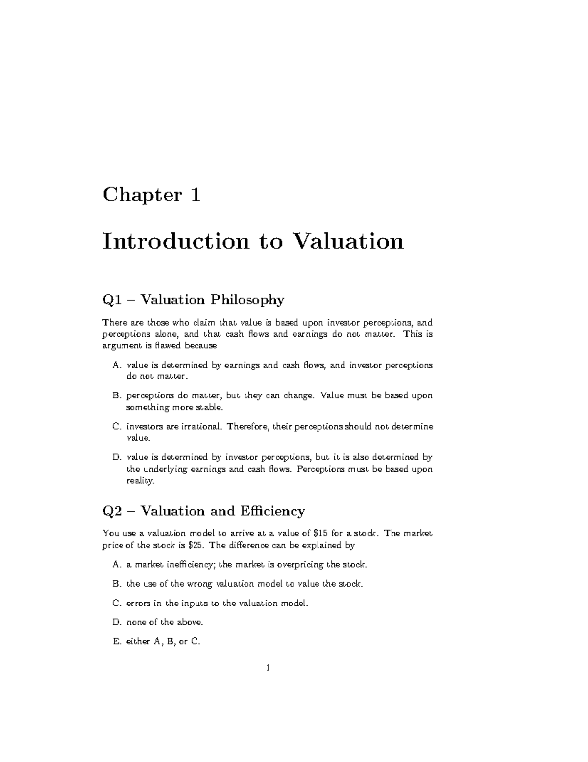 Tutorial work - 1-10 - Questions and answers - Chapter 1 Introduction ...