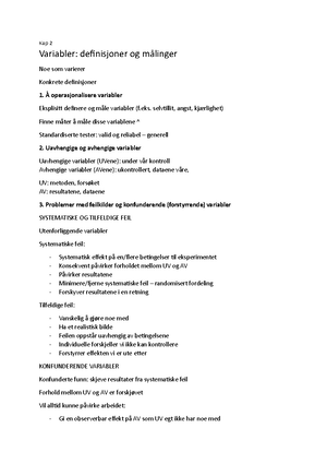 Reliabilitet og validitet - psykologisk metode - Reliabilitet og ...