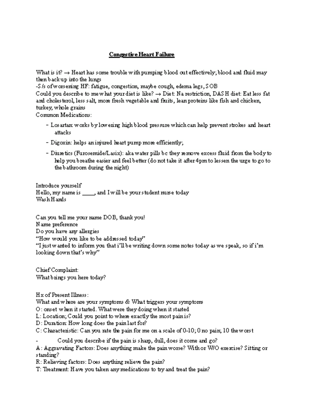 SP Checkout script for all diseases-1 - Congestive Heart Failure What ...