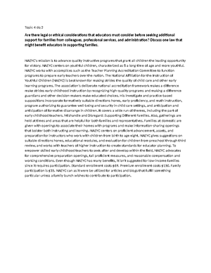 ECE 300 Topic 6 DQ 1 - Topic 5 DQ 2 What strategies can educators and ...