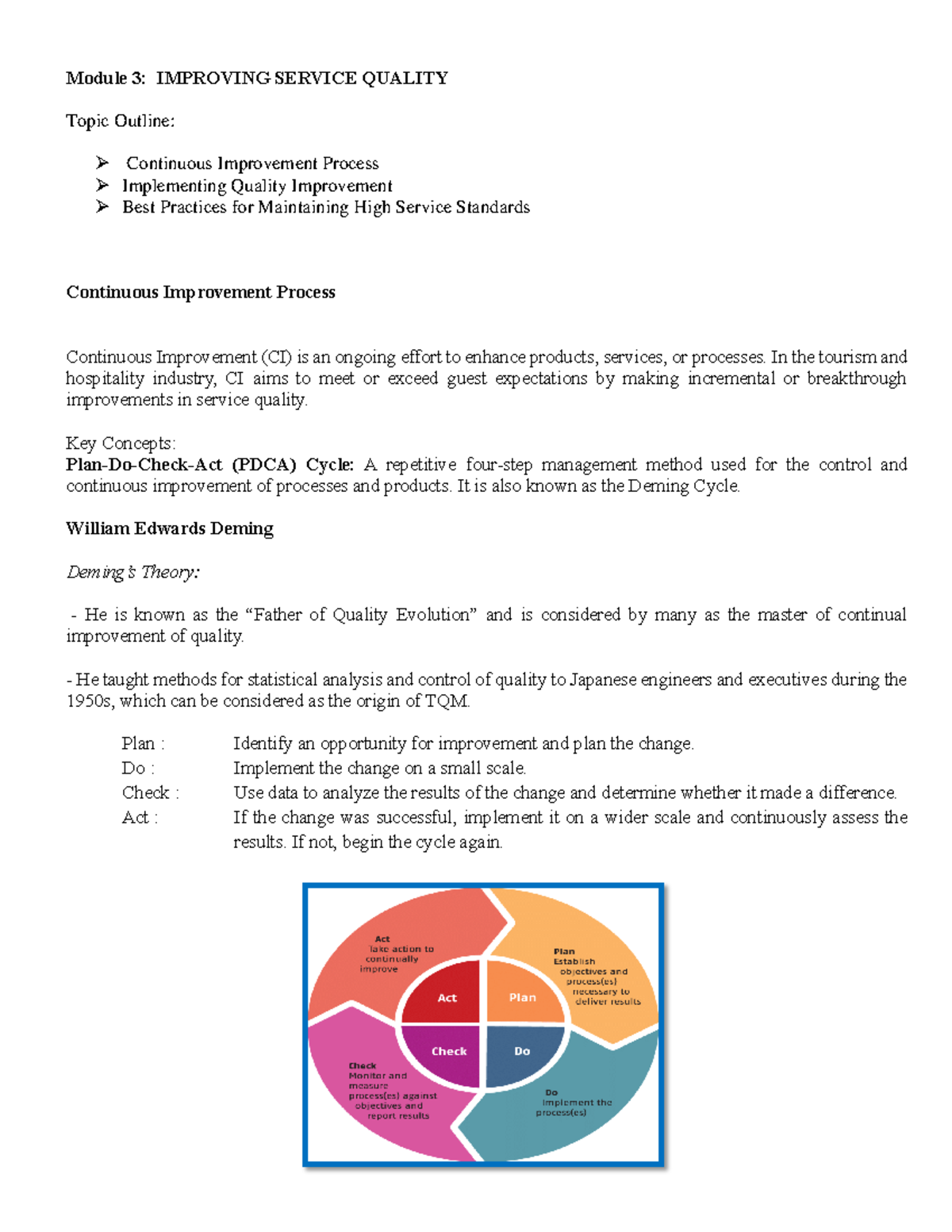 Qualserve-Module-3 - quality service management - Module 3: IMPROVING ...