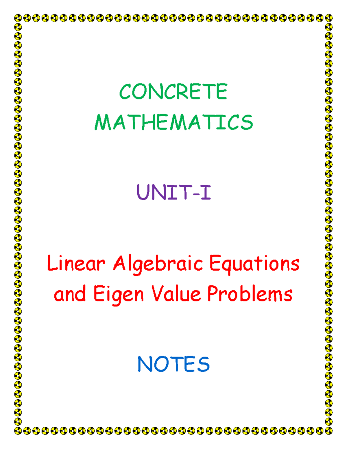 CM UNIT-1 FULL Notes - This is the note of concrete mathematics unit 1 ...