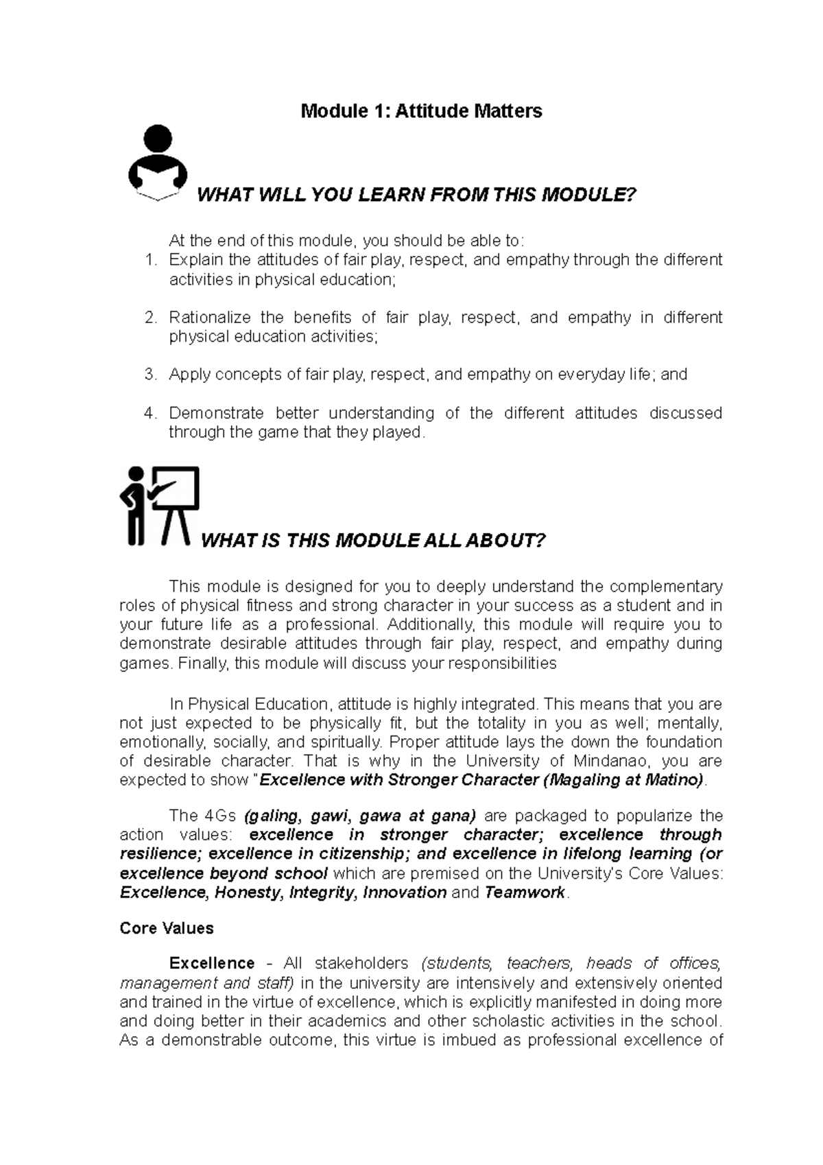 PE Module 1- Physical Education - Fitness- Self directed learning ...