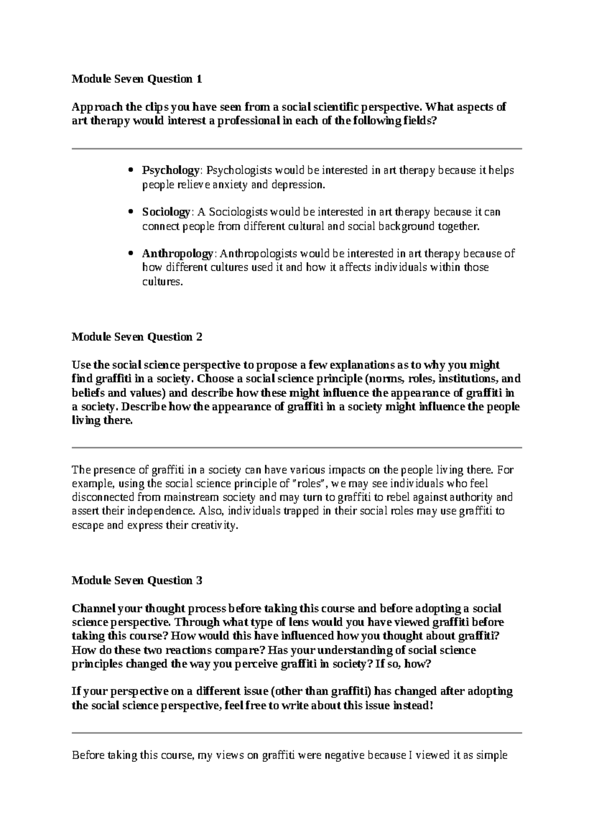 7-2 Module Seven - Module Seven Question 1 Approach the clips you have ...