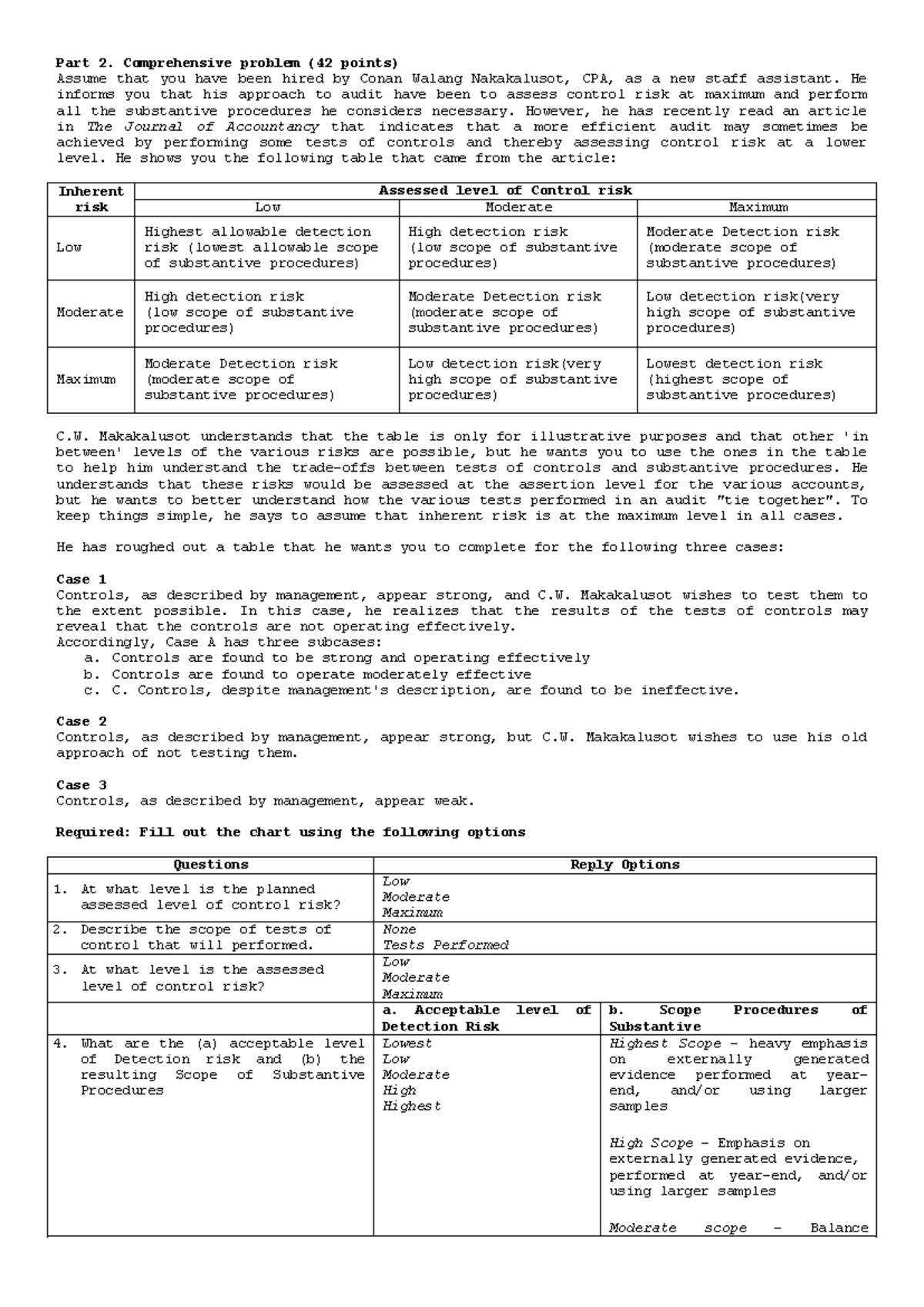 AC 15 - Comprehensive problem - Part 2. Comprehensive problem (42 ...