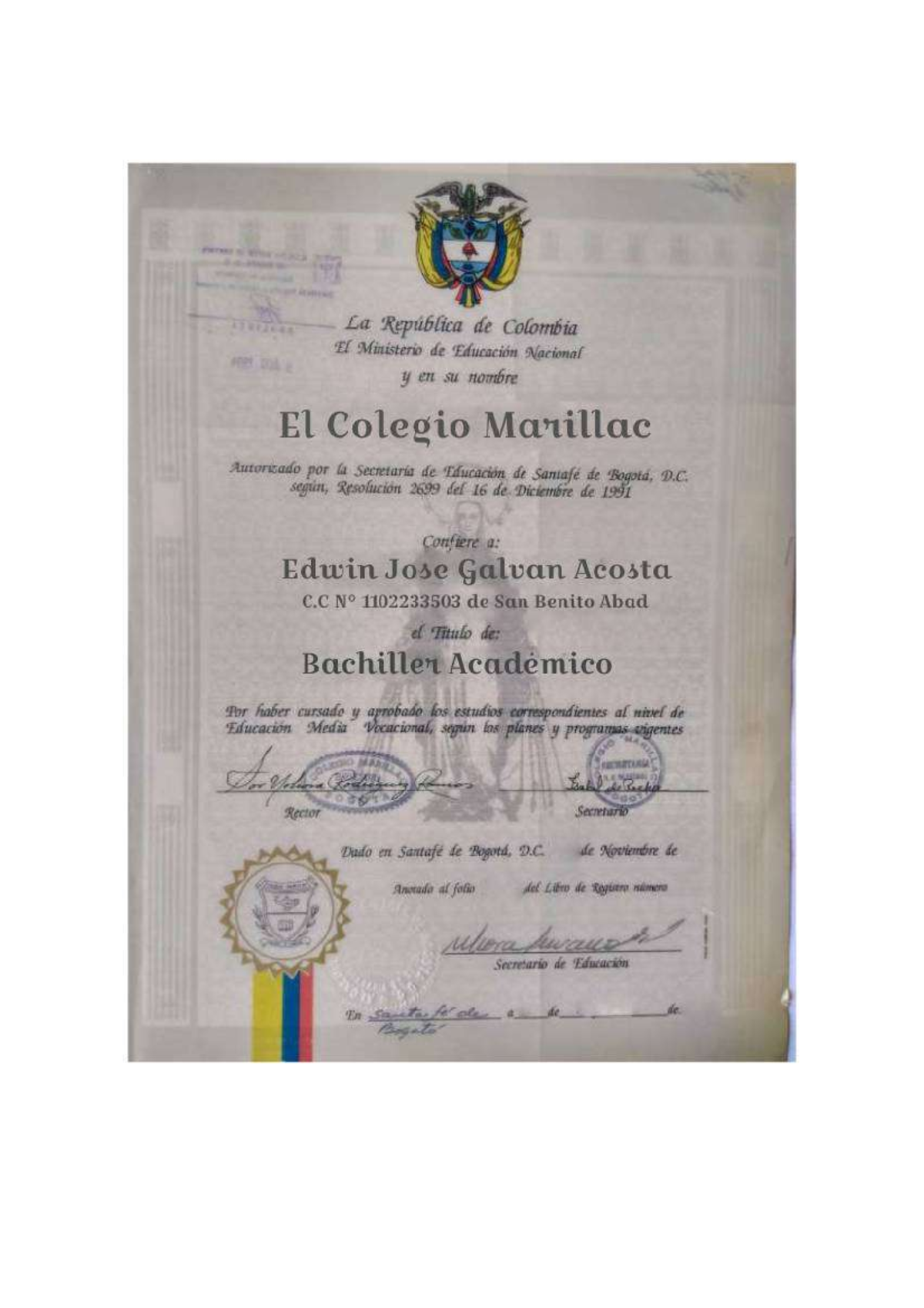 Diploma - Resumen ingles - STUDIOSE La República de Colombia EI ...
