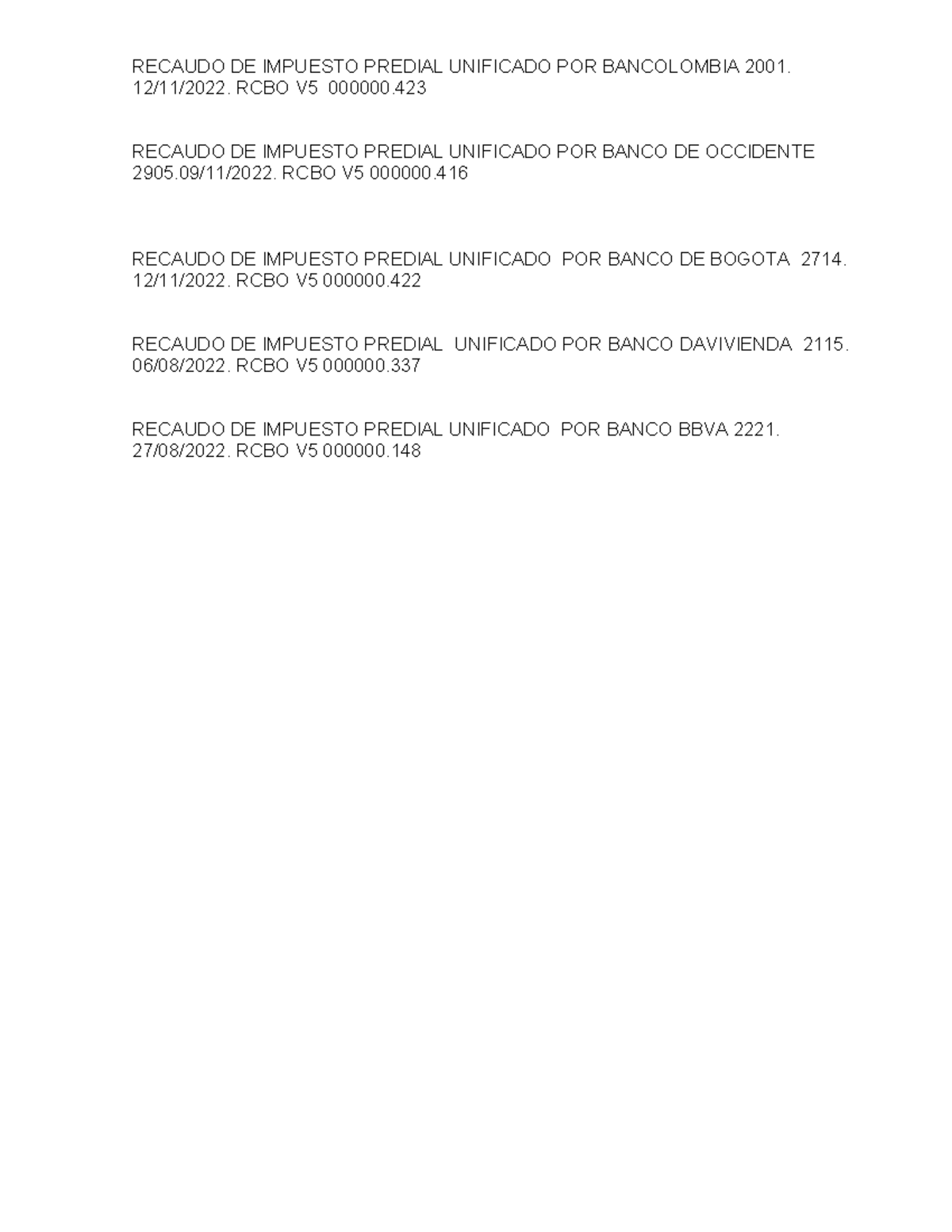 Conceptos PAGO Predial E IND Y CIO PARA Sinap V6 - RECAUDO DE IMPUESTO PREDIAL UNIFICADO POR ...