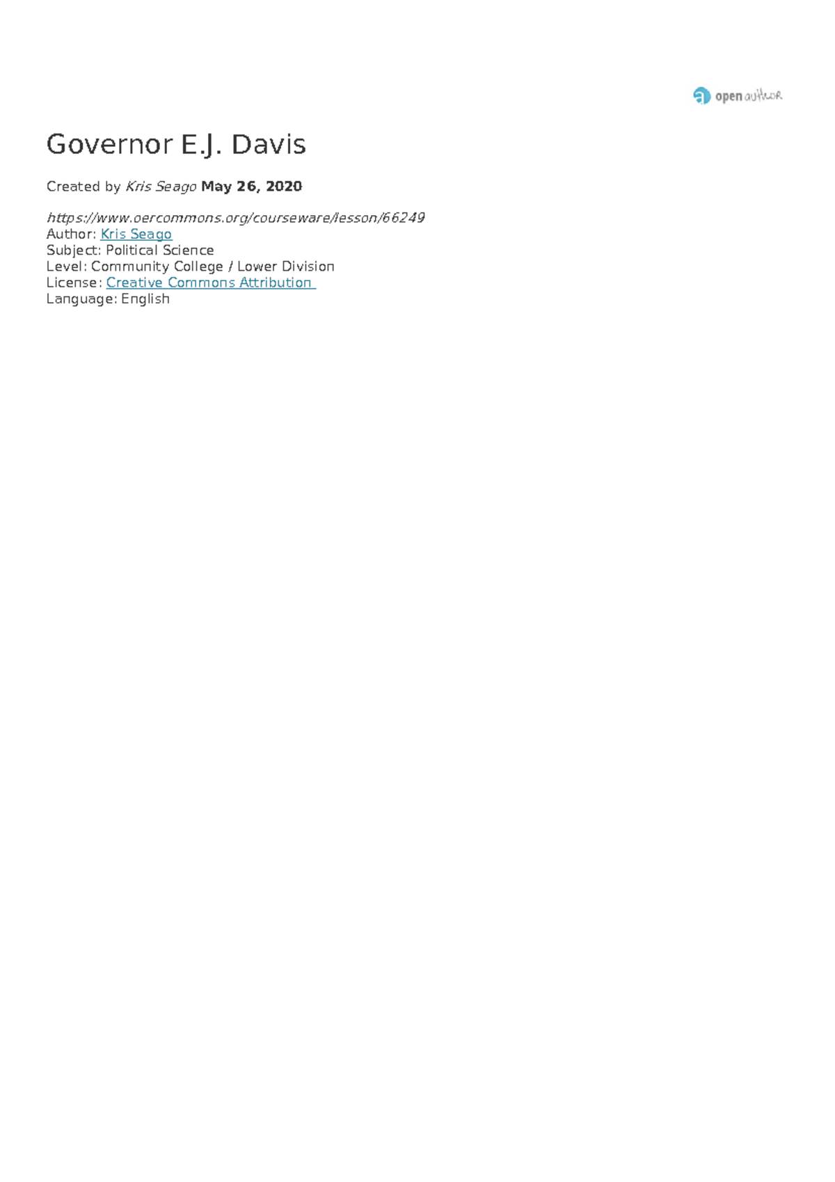 6 Governor-EJ-Davis - GOVT-2306 - ACC - Studocu