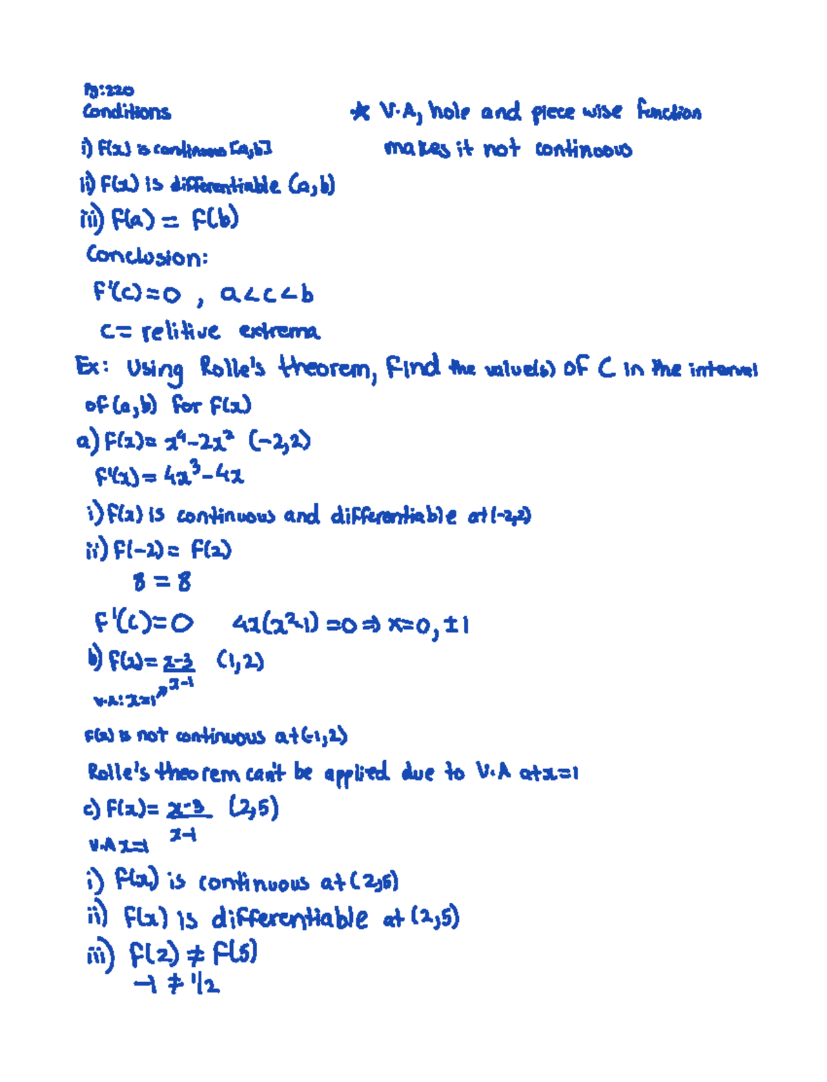 Rolle’s theorem and MVT - MAT-113 - Studocu