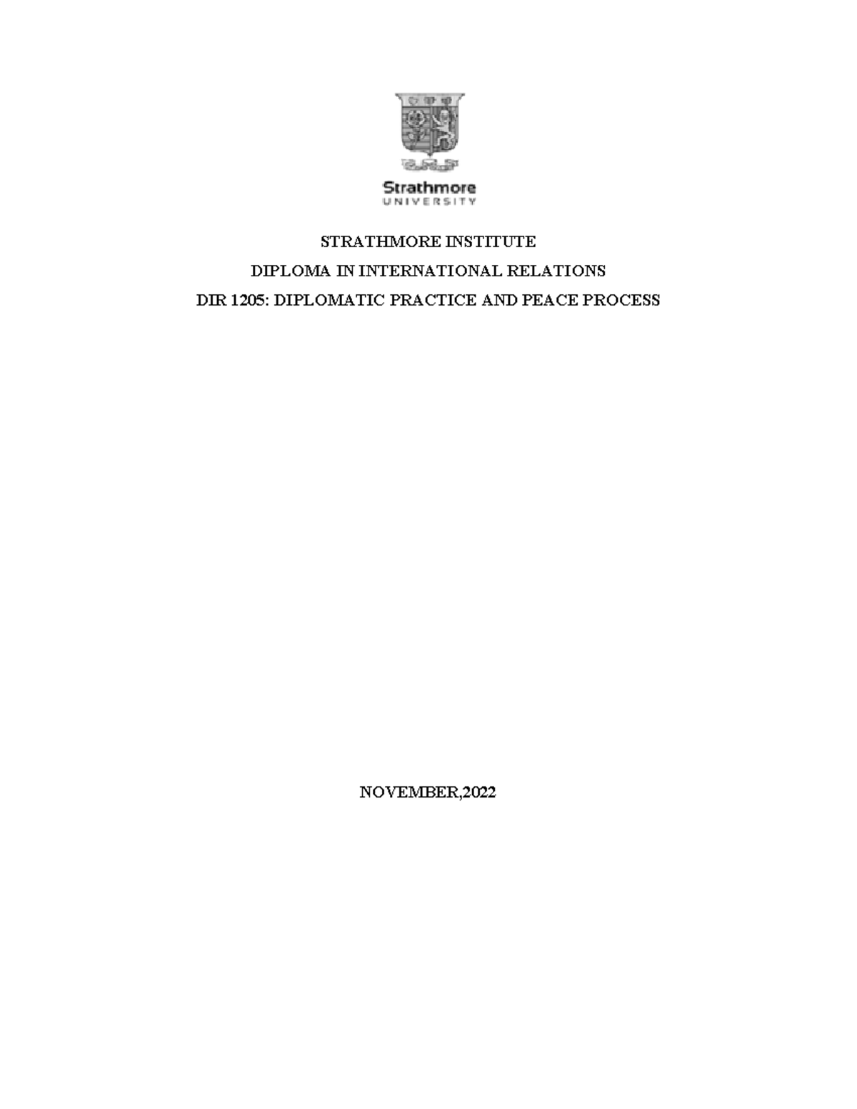 Documents of Diplomacy - STRATHMORE INSTITUTE DIPLOMA IN INTERNATIONAL ...